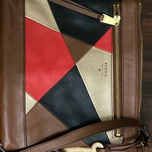 Fossil | Bags | Fossil Patchwork Leather Crossbody | Poshmark